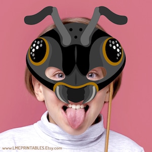 Ant Mask Printable Costume Black Insect Bug Craft Halloween Activity ...