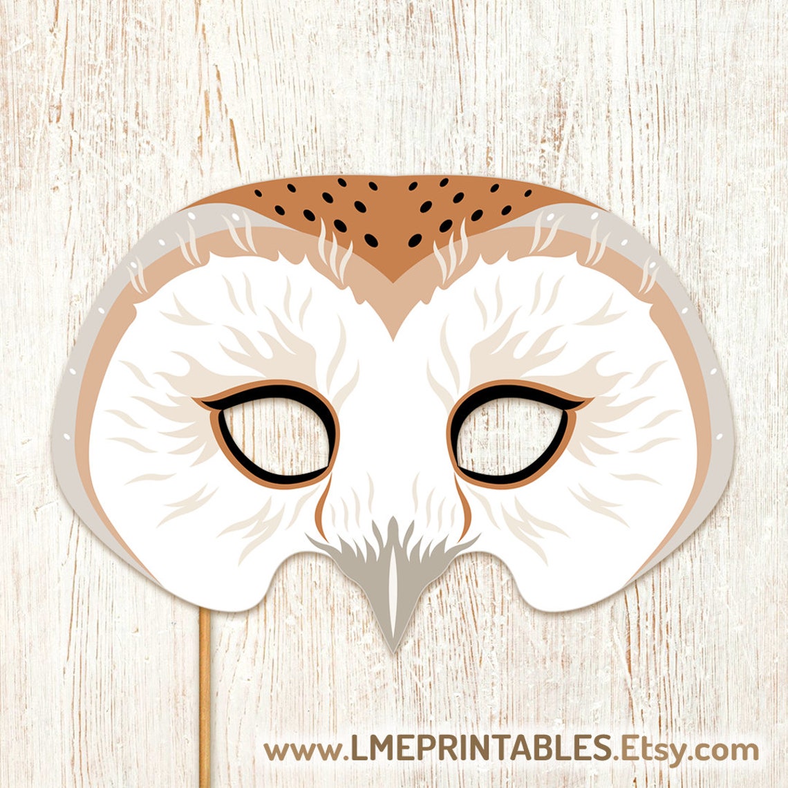 Barn Owl Mask Bird Printable Halloween Costume Party PDF Paper Craft ...