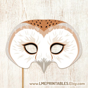 Barn Owl Mask Bird Printable Halloween Costume Party Favor School Paper ...