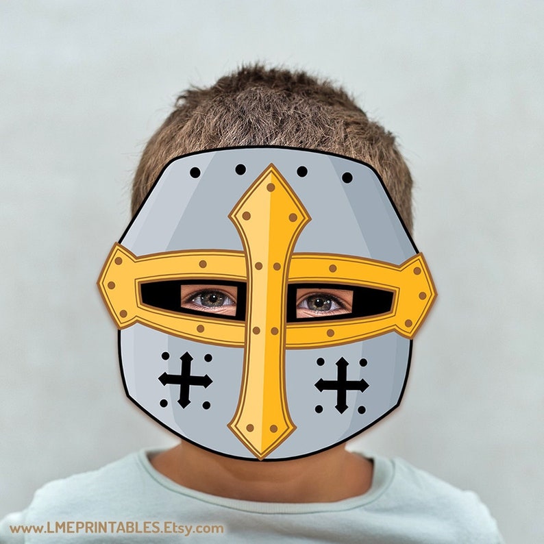 Medieval Helmet Mask Printable Halloween Knight Templar Crusader ...