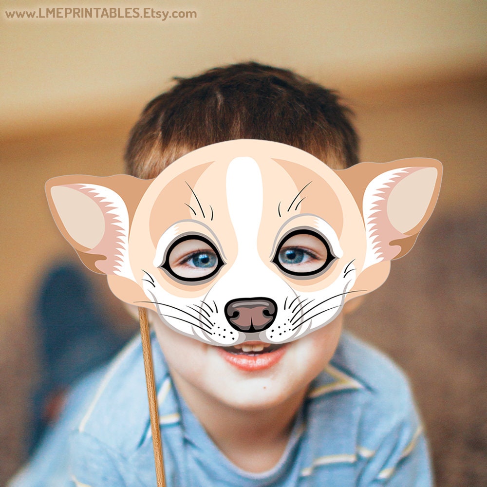 Chihuahua Dog Mask Printable Costume Cute Puppy Animal - Etsy