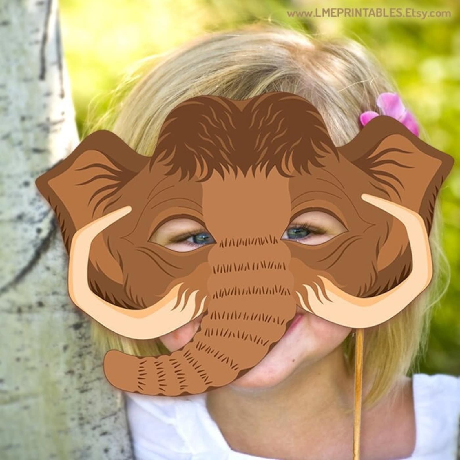 Mammoth Printable Mask Halloween Costume Prehistoric Paper Animal ...