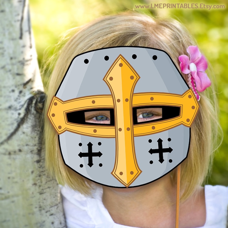 Medieval Helmet Mask Printable Halloween Knight Templar Crusader ...