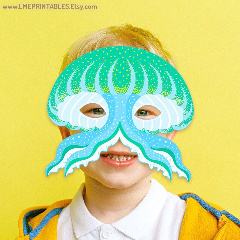 Jellyfish Printable Mask Medusa Halloween Costume Sea Life - Etsy