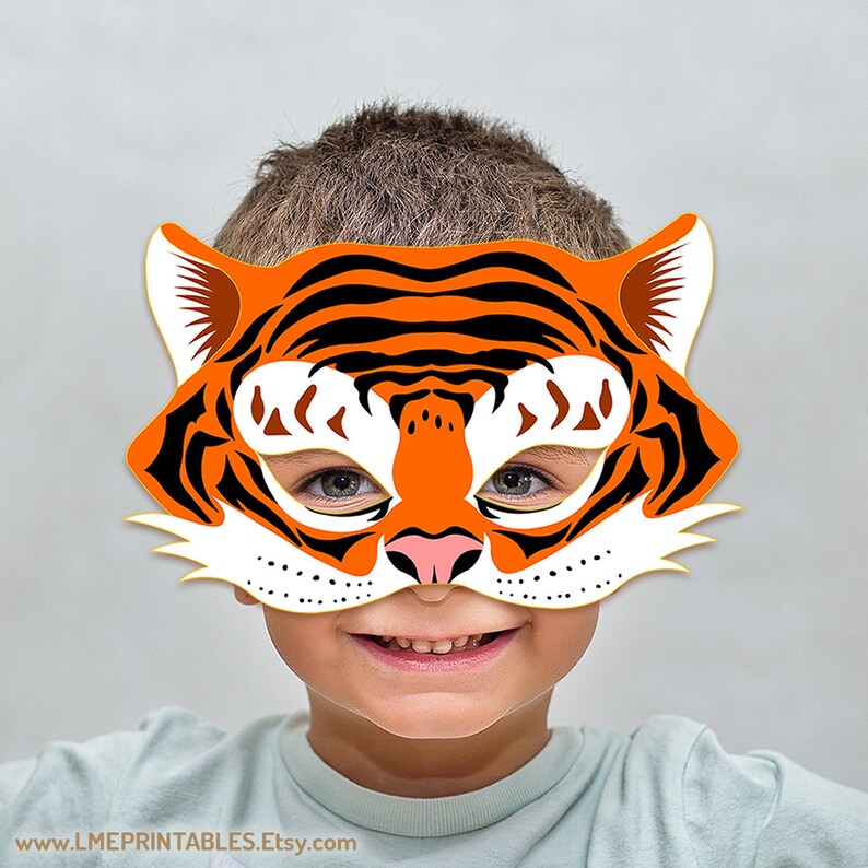 Tiger Mask Printable Halloween Costume Animal Masks Jungle - Etsy