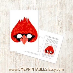 Cardinal Red Mask Printable Animal Bird Carnival Halloween Costume ...