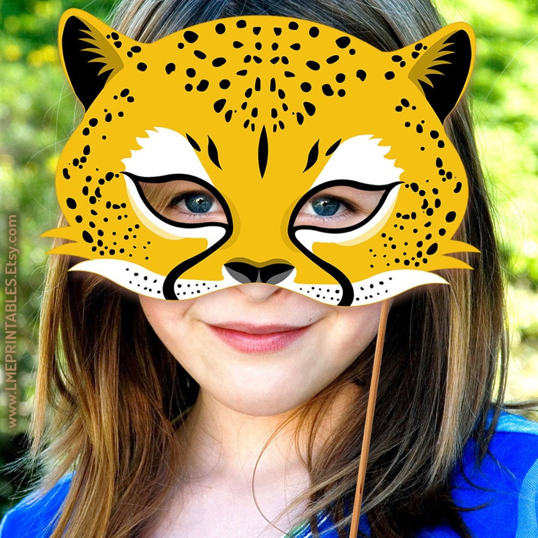 Cheetah Mask Printable Costume Jaguar Leopard Halloween Animal Mask ...