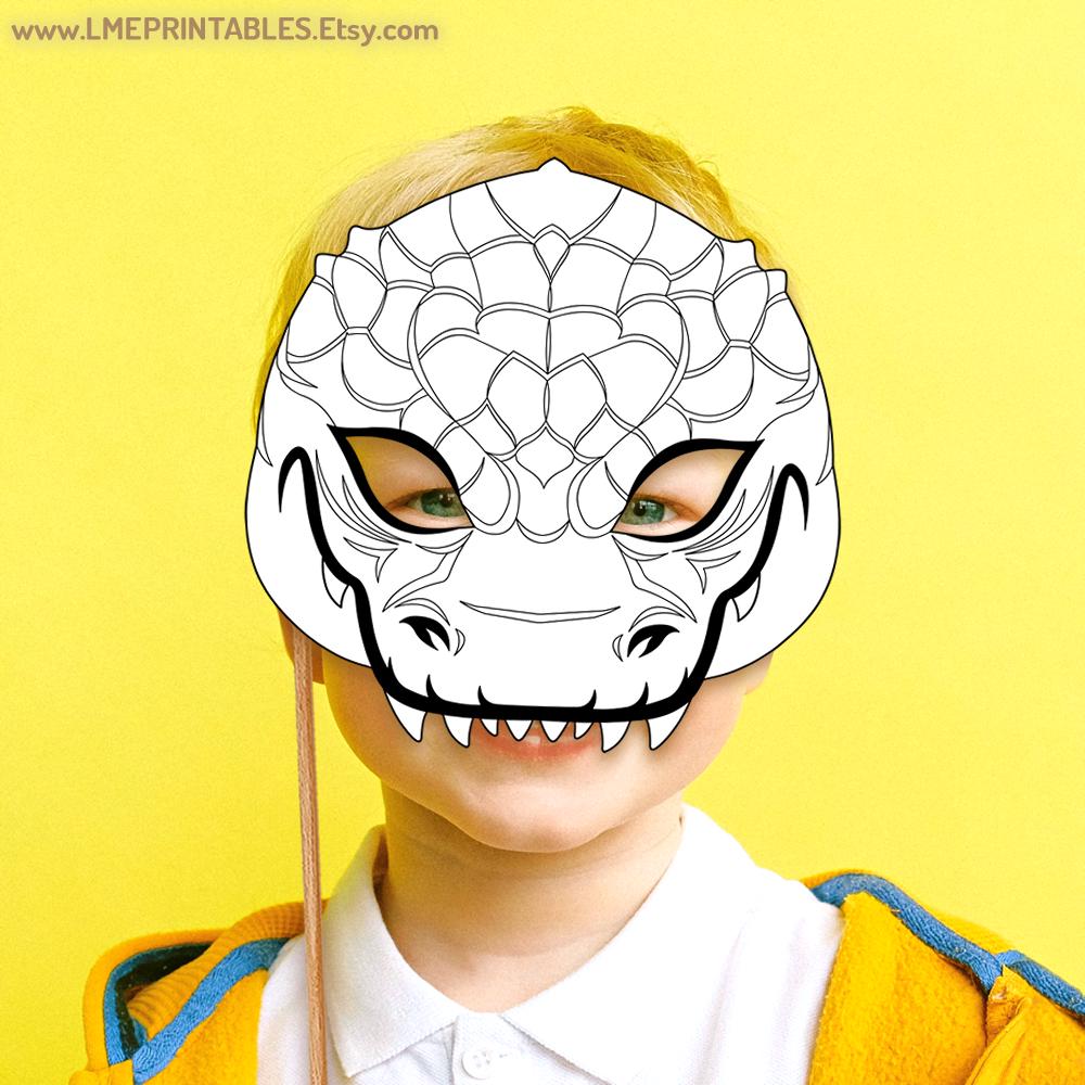 Monster Coloring Mask Printable Halloween Dinosaur T-rex Costume ...