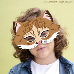 Tabby Cat Mask Printable Costume Halloween Party Favor Animal Birthday ...