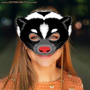 Skunk Mask Printable Halloween Costume Animal Woodland Stink - Etsy