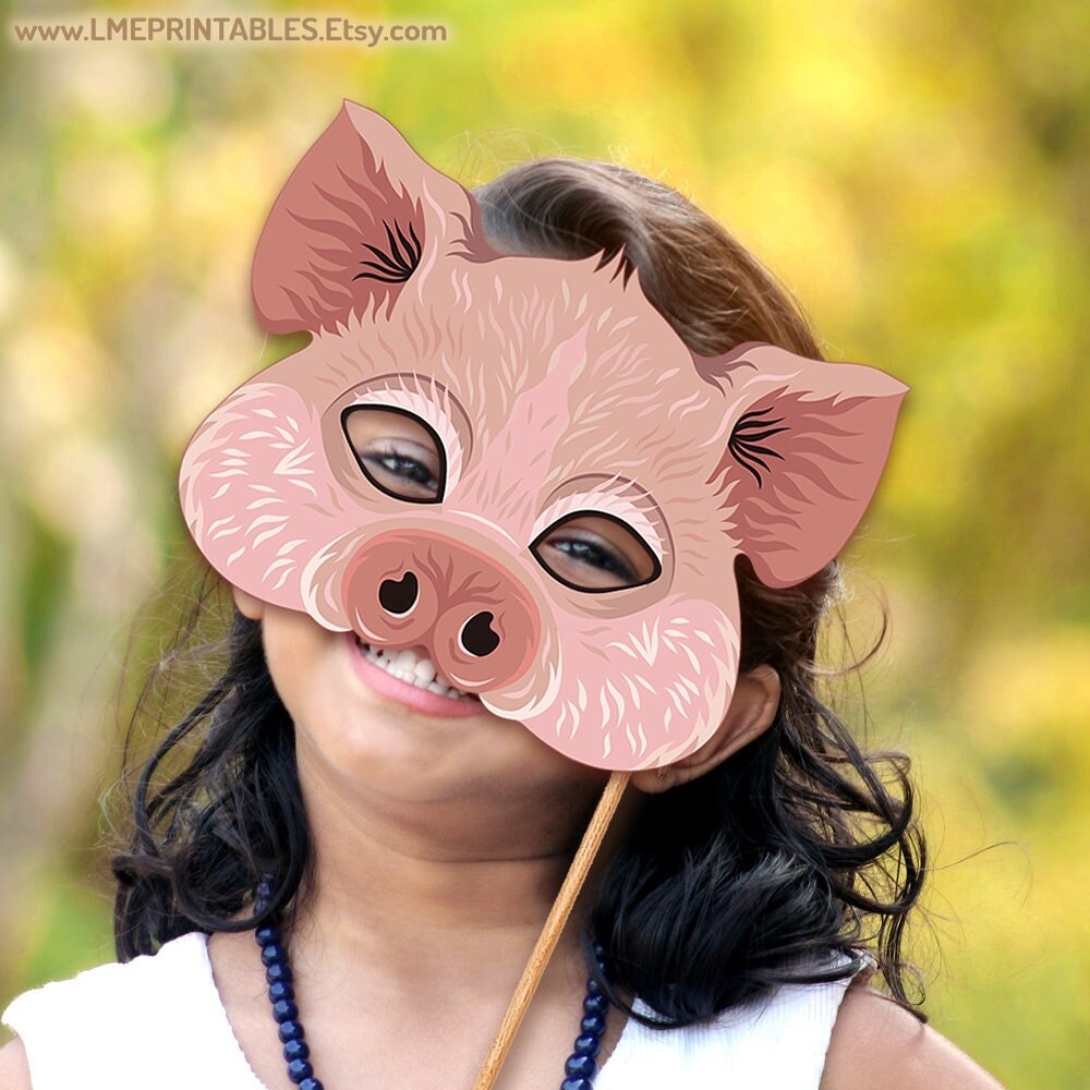 Pig Mask Printable Halloween Costume Funny 3 Little Pigs - Etsy Canada