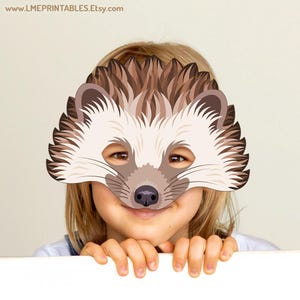 Hedgehog Mask Printable Halloween Costume Crested Porcupine Ash Paper ...