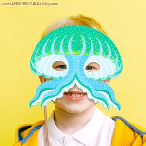 Jellyfish Printable Mask Medusa Halloween Squid Costume Sea Life Animal ...