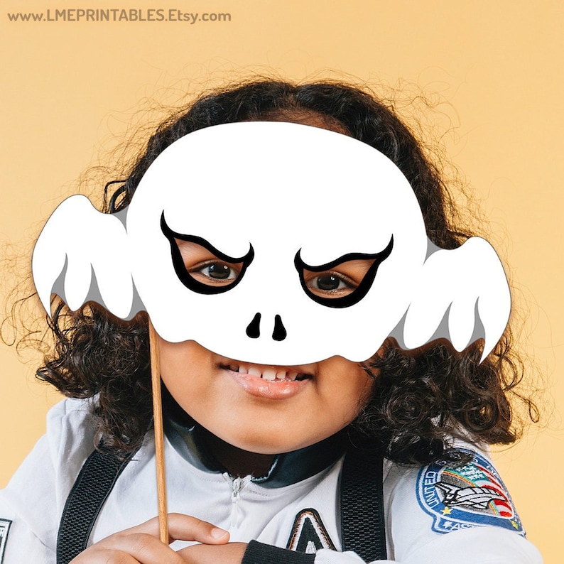 Ghost Skull Mask Printable Halloween Baby Costume Party Boo Paper Craft ...