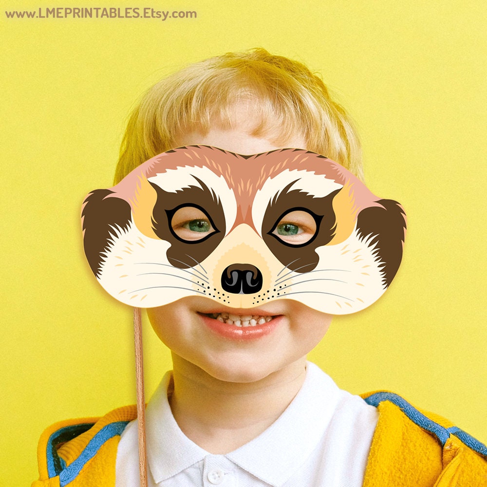 Meerkat Mask Printable Animal Masks Halloween Costume Safari - Etsy ...