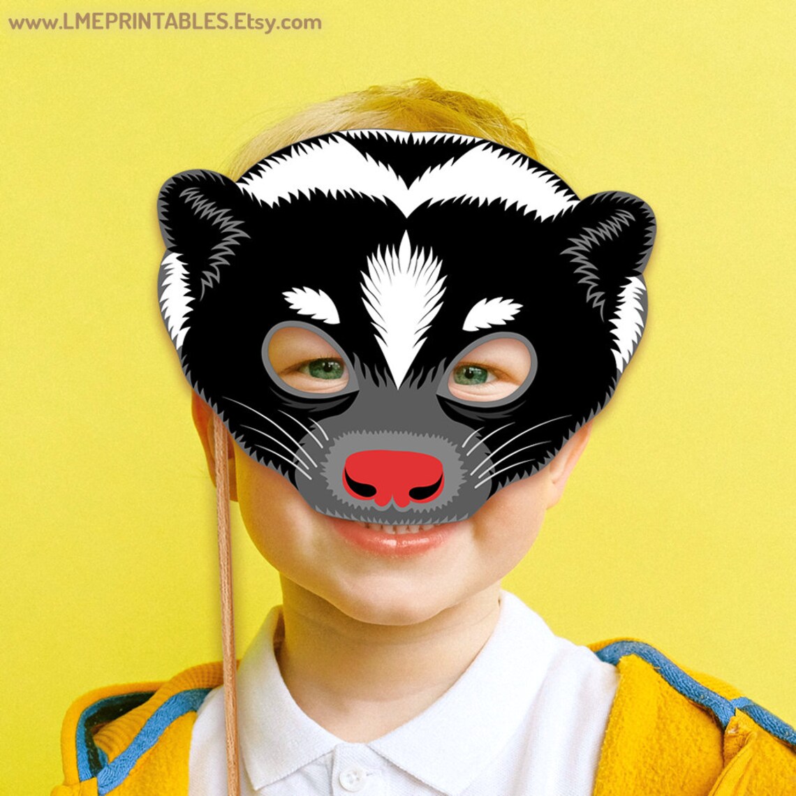 Skunk Mask Printable Halloween Costume Animal Woodland Stink - Etsy