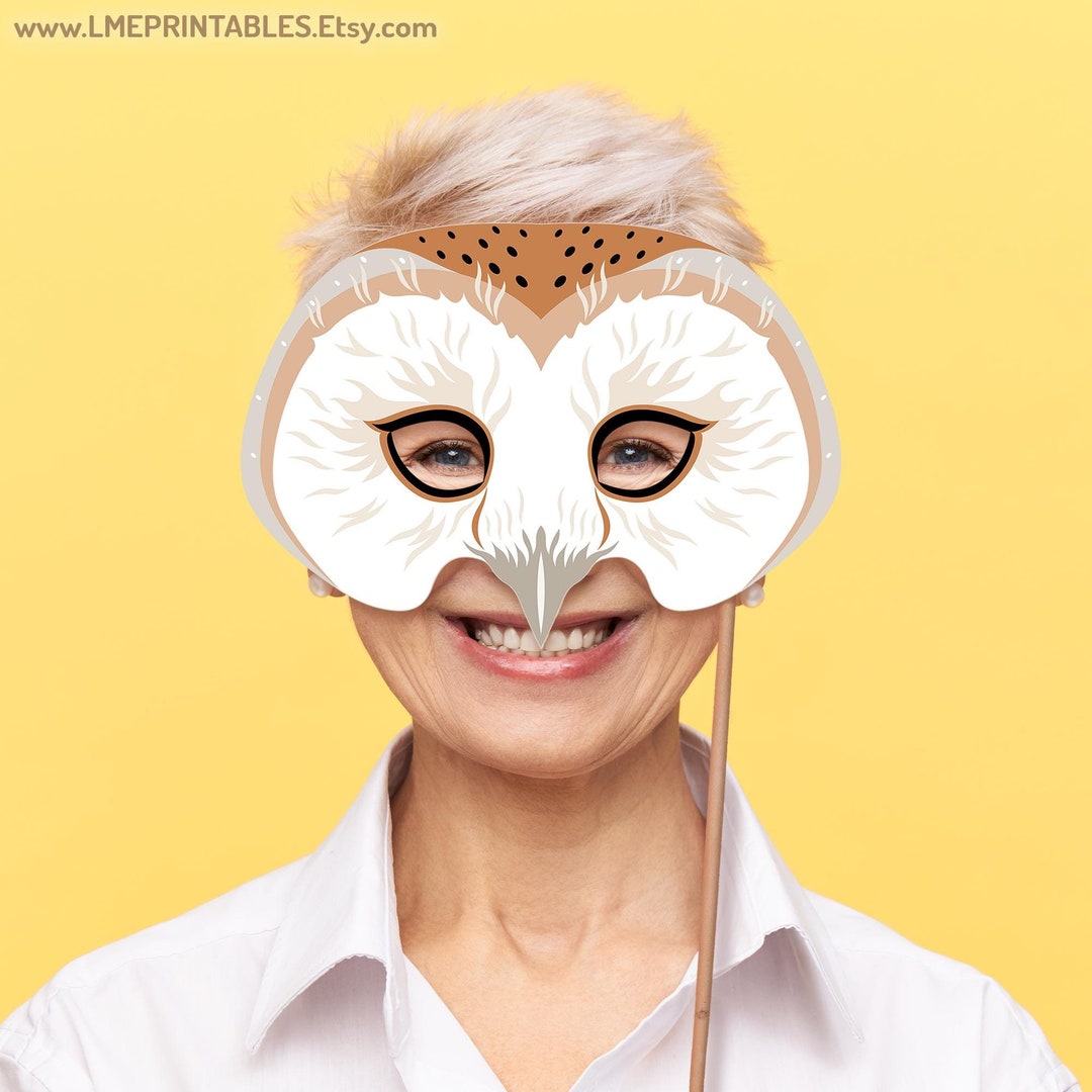 Barn Owl Mask Bird Printable Halloween Costume Party PDF Paper Craft ...