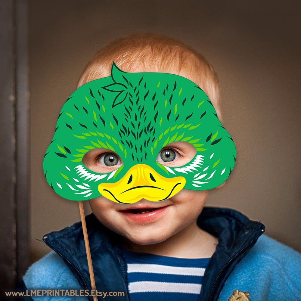 Duck Green Mask Printable Halloween Costume Duckling Bird - Etsy Canada