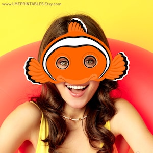 Clownfish Printable Mask Halloween Costume Clown Fish Orange Sea Animal ...