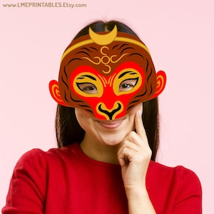 Monkey King Mask Printable Costume Sun Wukong Journey to West School ...