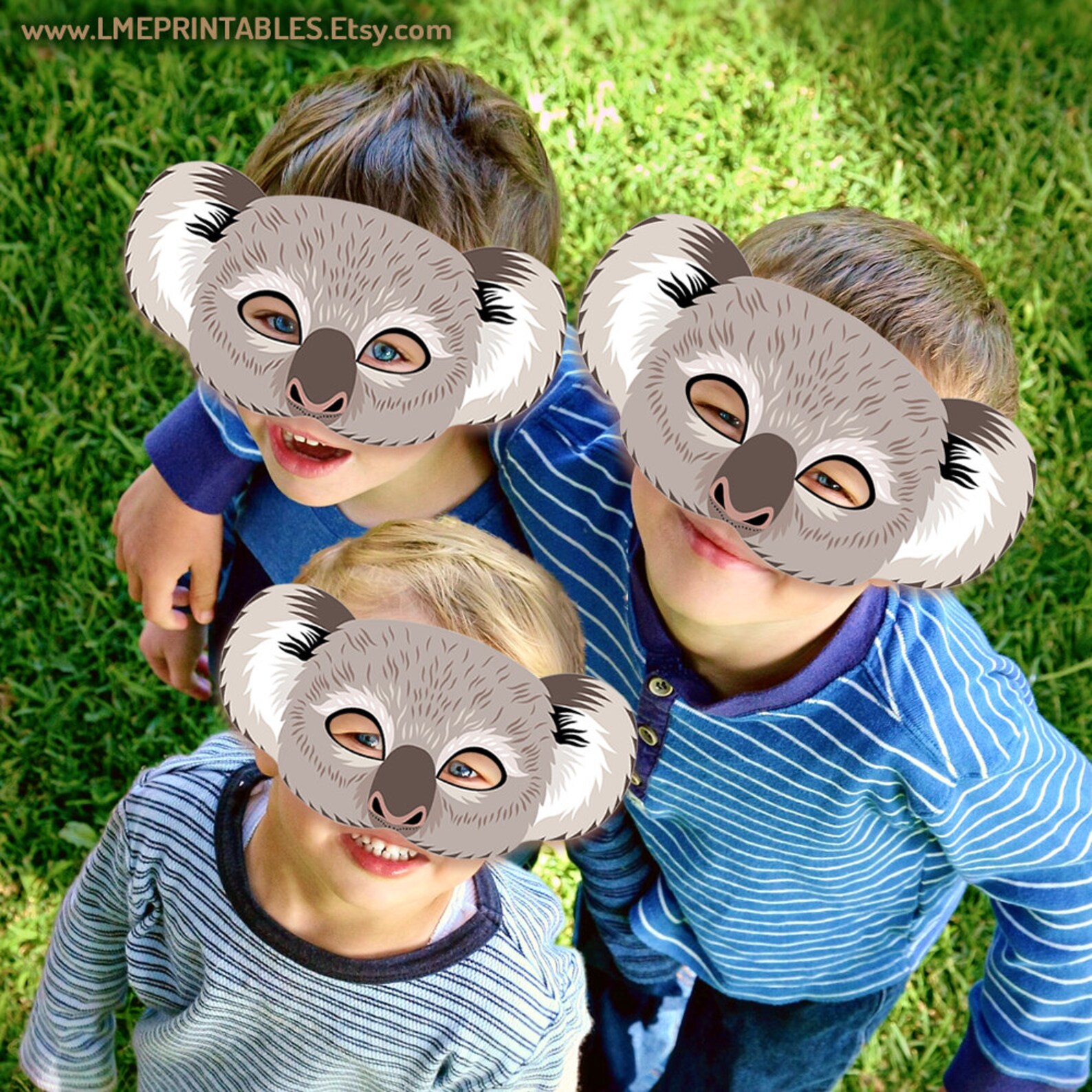 Koala Printable Mask Halloween Costume Kids Adults Gray Bear - Etsy