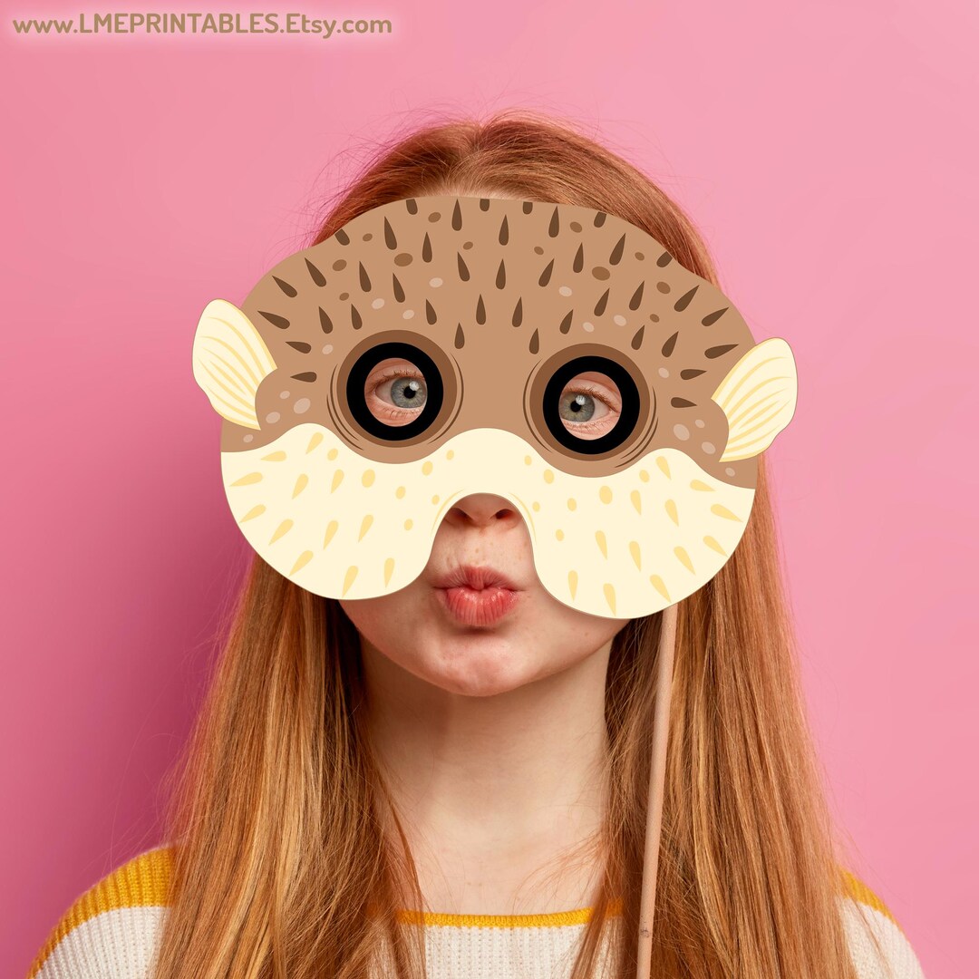 Puffer Fish Mask Printable Porcupinefish Halloween Blowfish Costume ...