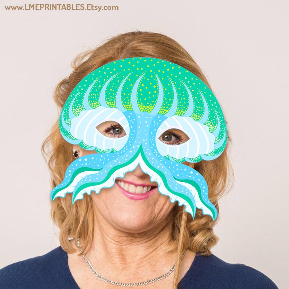 Jellyfish Printable Mask Medusa Halloween Costume Sea Life - Etsy