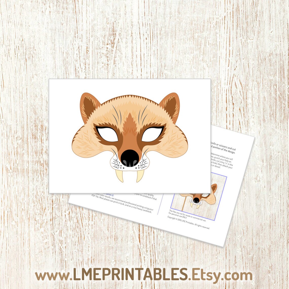 Sabertooth Squirrel Mask Printable Halloween Costume Saber Tooth ...