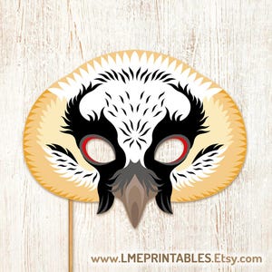 Bearded Vulture Mask Printable Costume Halloween Animal Bird Craft ...