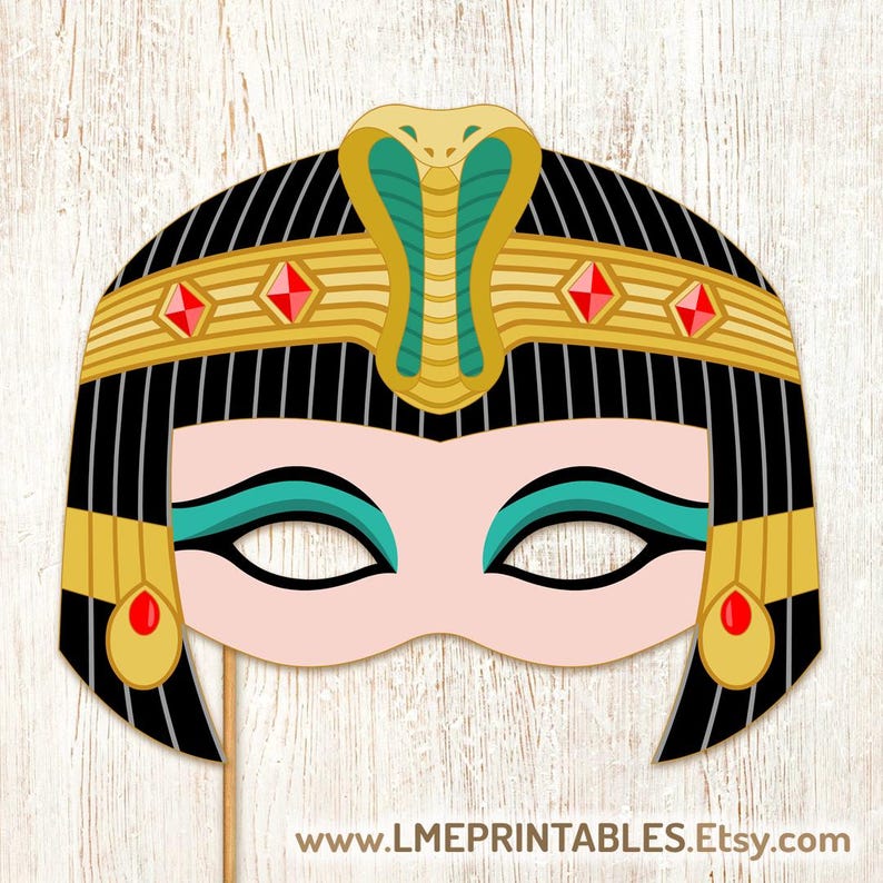 Cleopatra Mask Printable Egyptian Queen Halloween DIY Costume Ancient ...