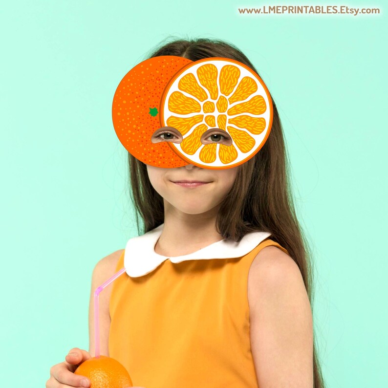 Orange Fruit Mask Printable Citrus Costume Food Activity School ...