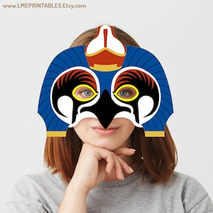 Horus Mask Printable Egyptian Halloween Costume Ancient Egypt Hawk ...