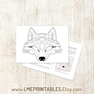 Wolf Coloring Mask Printable Animal Costume Carnival Woodland Halloween ...