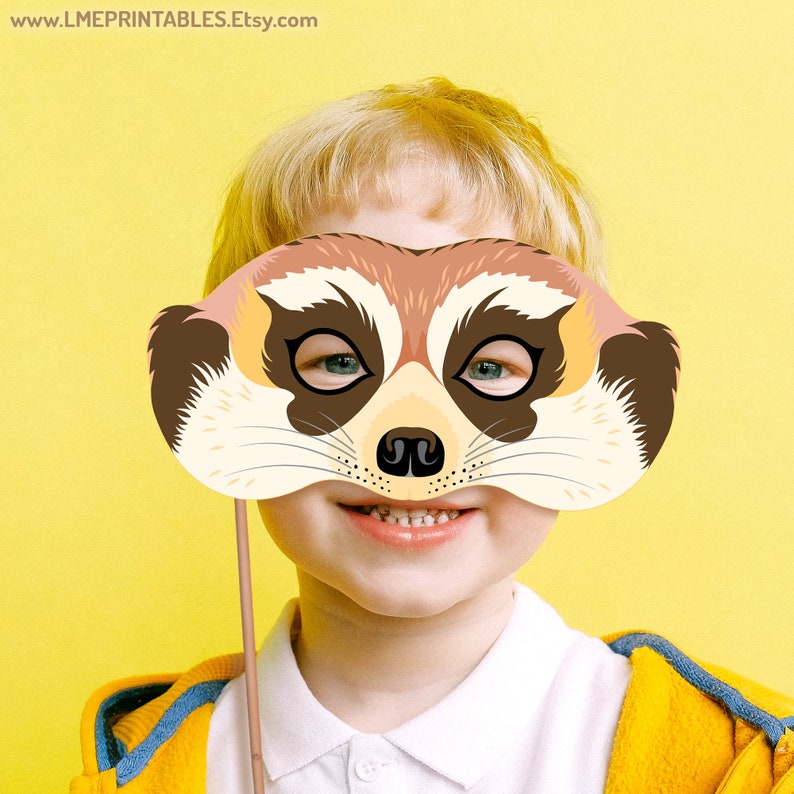 Meerkat Mask Printable Animal Costume Safari Halloween Funny Party ...
