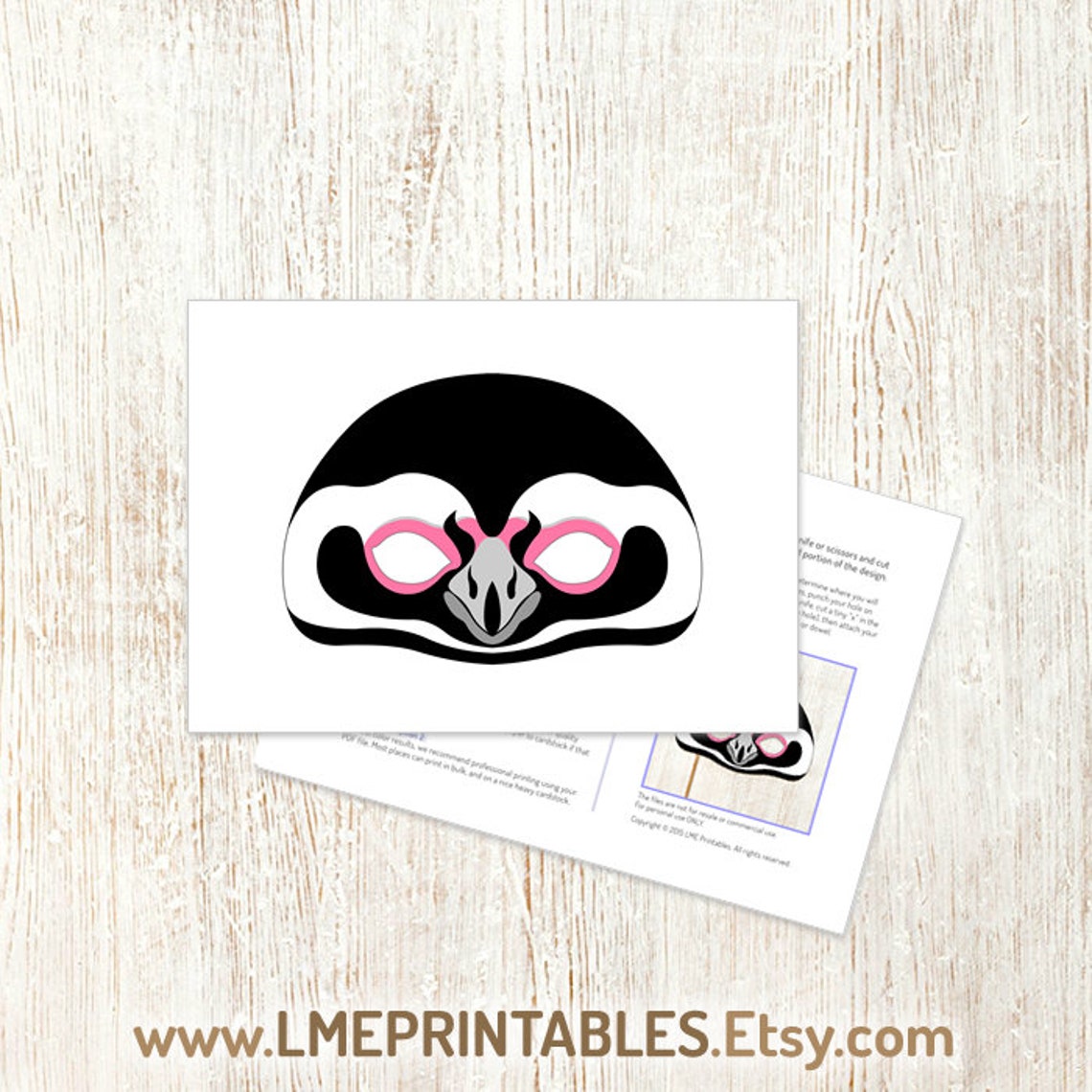 Penguin Mask Printable Halloween Paper Mask Magellanic Bird - Etsy