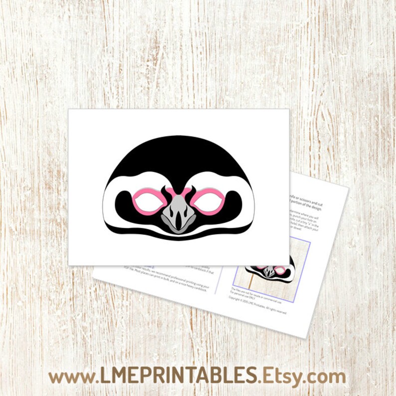 Penguin Mask Printable Halloween Paper Mask Magellanic Bird - Etsy