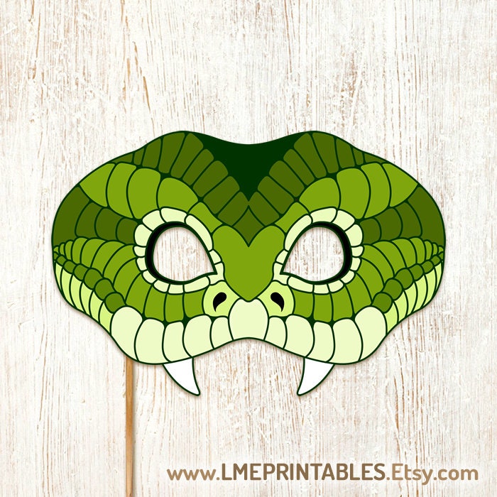 Green Snake Printable Mask Halloween DIY Costume Reptile - Etsy Australia
