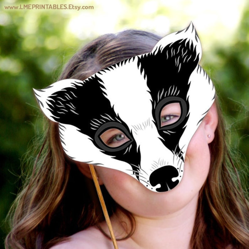 Badger Mask Printable Halloween Costume Animal Masks - Etsy