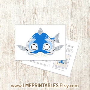 Barracuda Fish Mask Printable Carnival Halloween Costume Pool Party ...