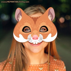 Hamster Mask Printable Costume Animal Cavy Guinea Pig Gerbil Halloween ...