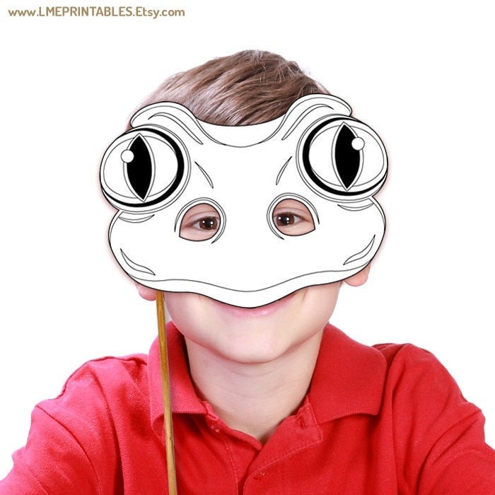 Frog Coloring Mask DIY Printable Halloween Costume Toad Amphibian Funny ...