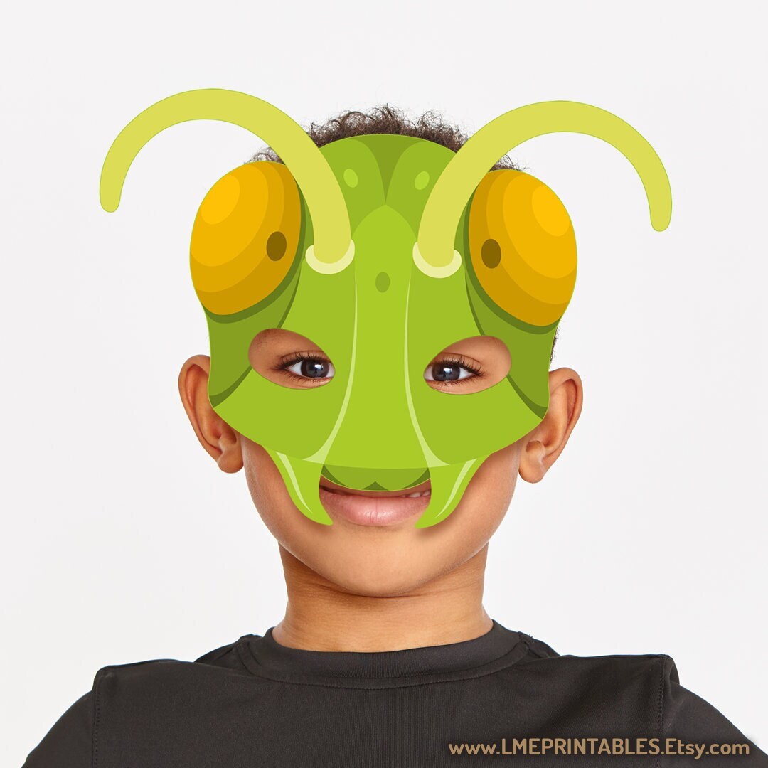 Grasshopper Mask Printable Costume Insect Bug Craft Halloween Activity ...