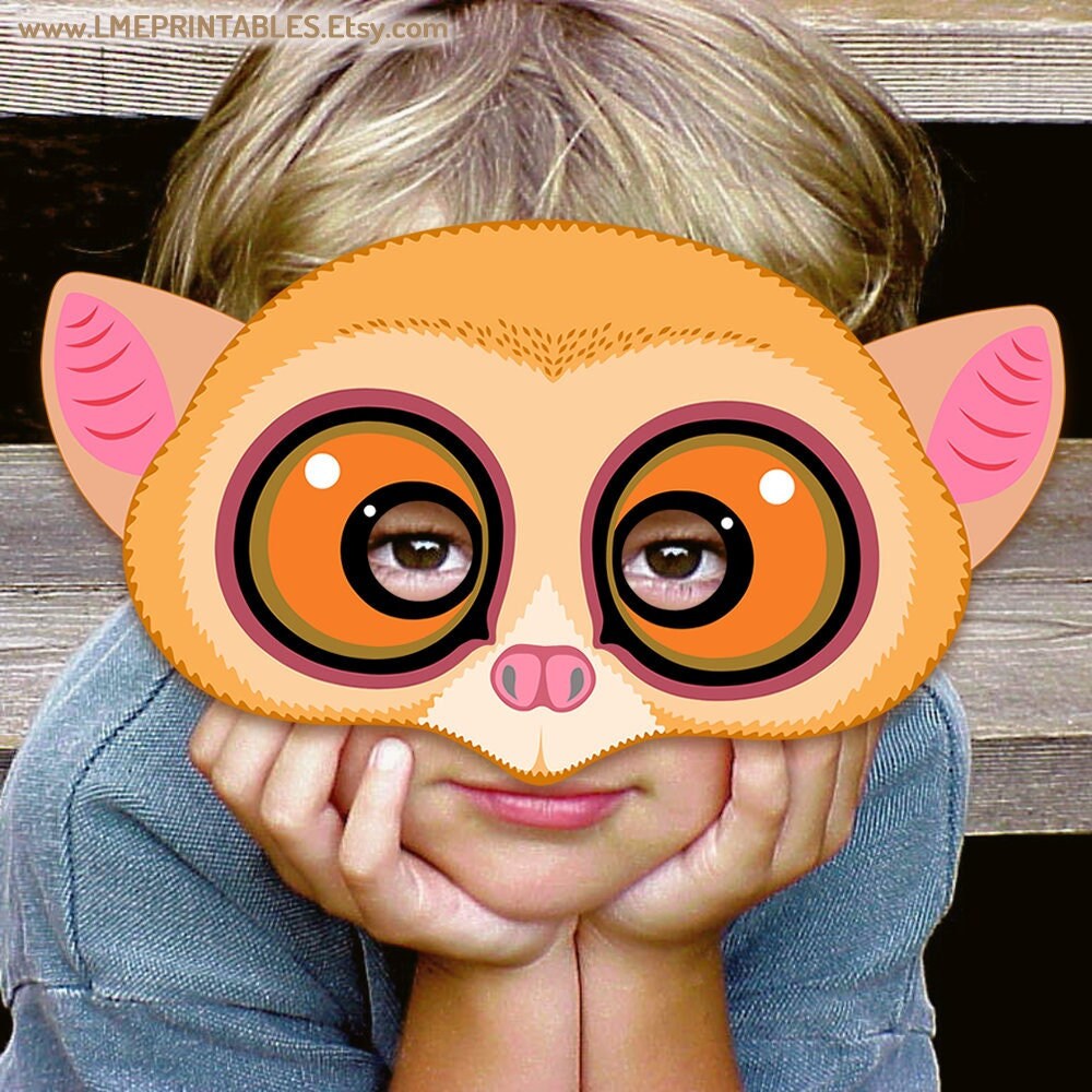 Tarsier Mask Printable Animal Halloween Safari Costume Kid Party ...