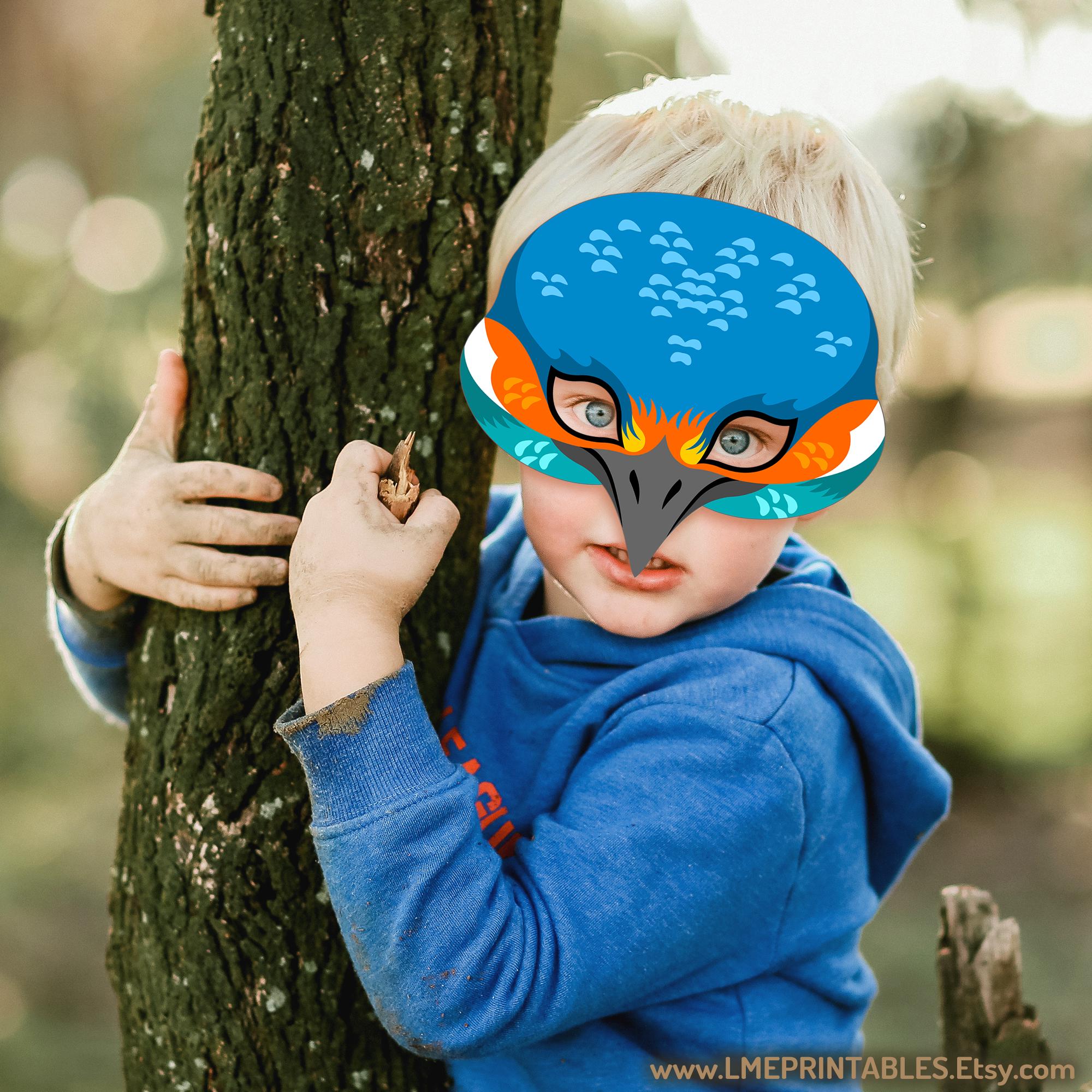 Kingfisher Bird Mask Printable Animal Masks Halloween Costume PDF Paper ...