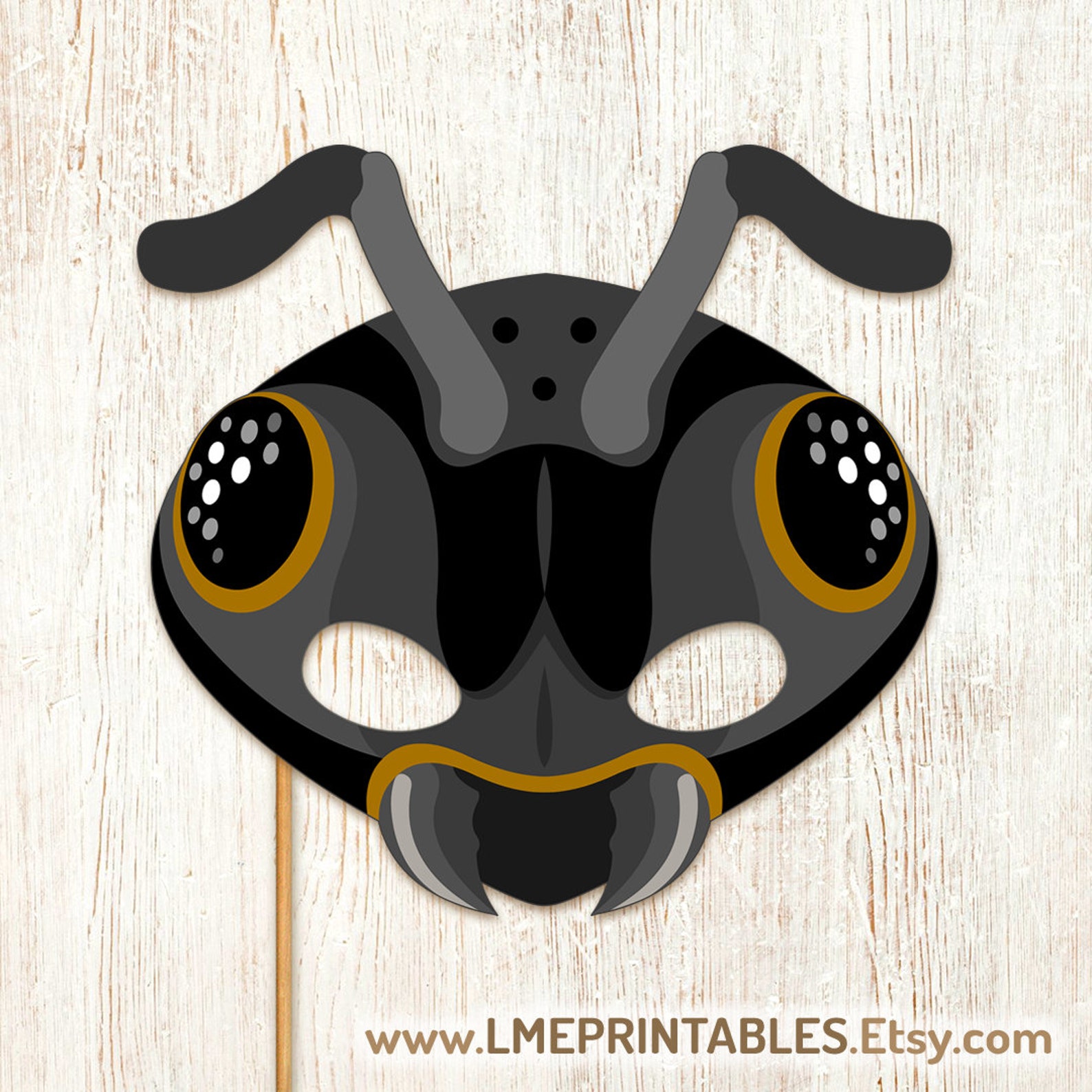 Ant Mask Printable Costume Black Insect Bug Crafts Halloween Activity ...