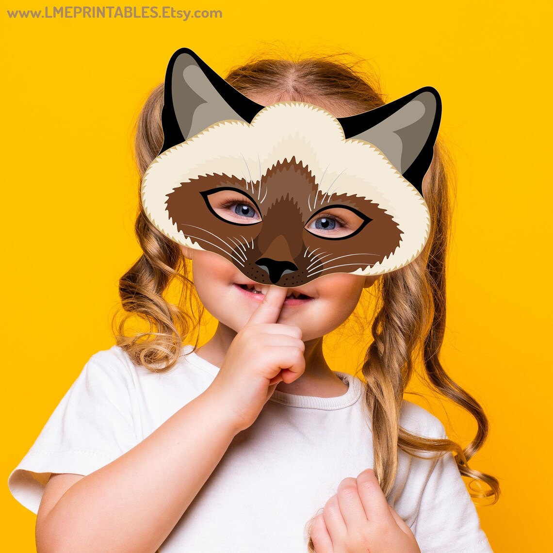 Siamese Cat Mask Printable Costume Animal Halloween Party Favor ...