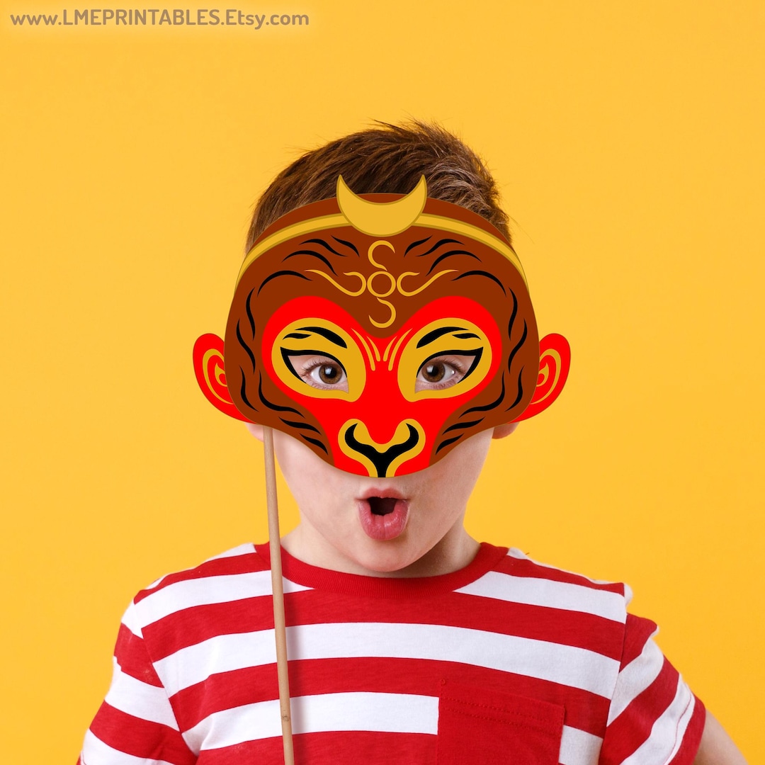 Monkey King Mask Printable Costume Sun Wukong Journey to West School ...