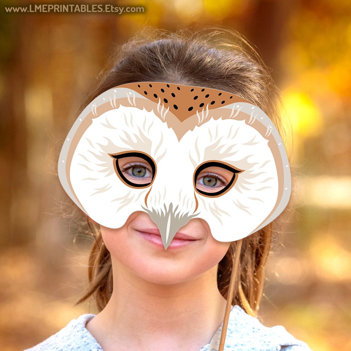 Barn Owl Mask Bird Printable Halloween Costume Party Favor School Paper ...