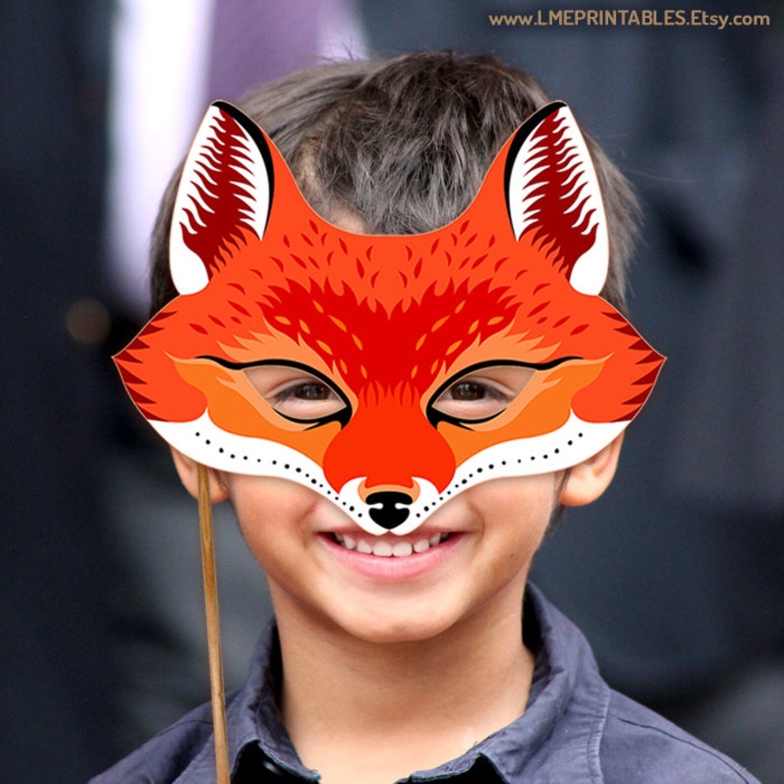 Red Fox Mask Printable Animal Masks Halloween Costume Paper | Etsy