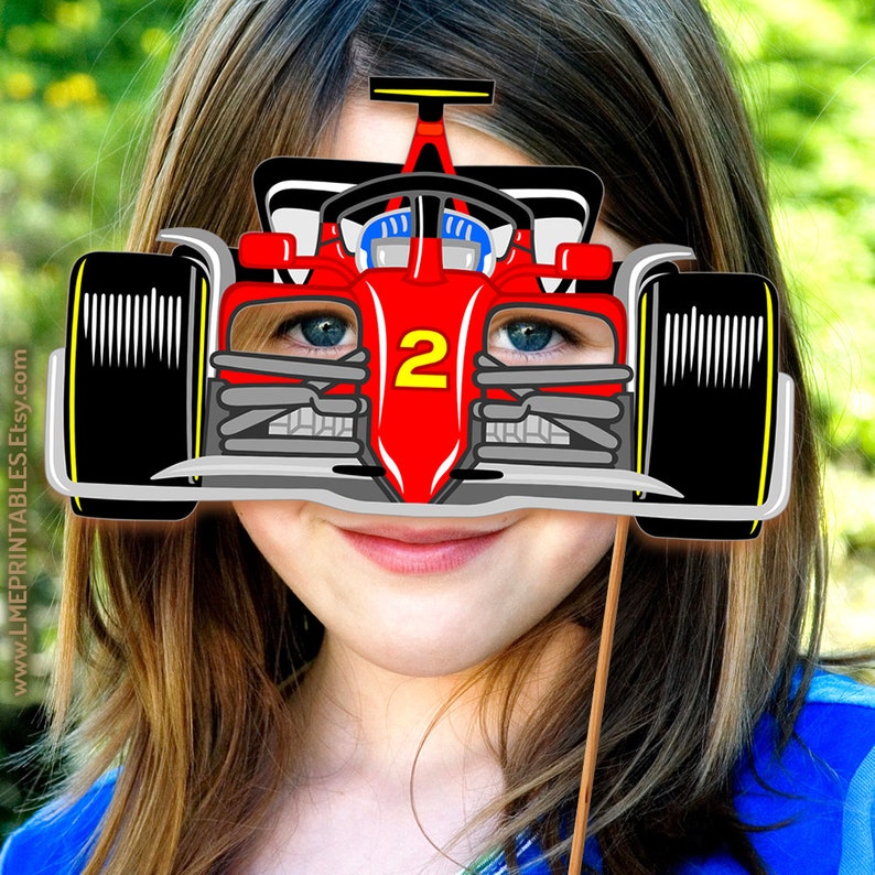 Race Car Mask Printable Formula 1 Costume F1 Birthday Party - Etsy